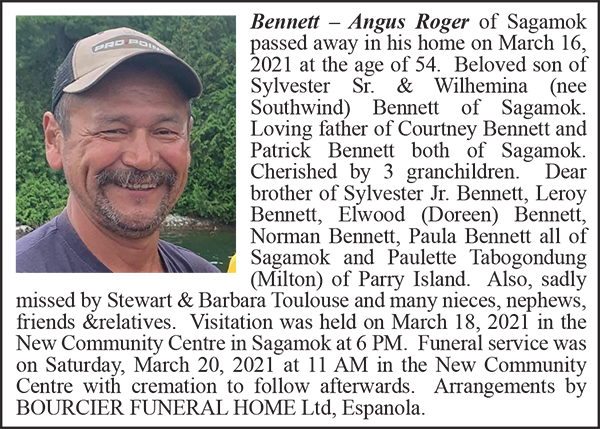 Obituary – Bennett, Angus Roger | Around and About