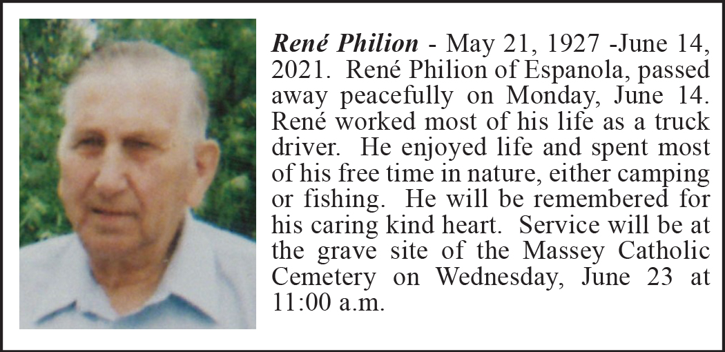 Obituary – Rene Philion | Around and About