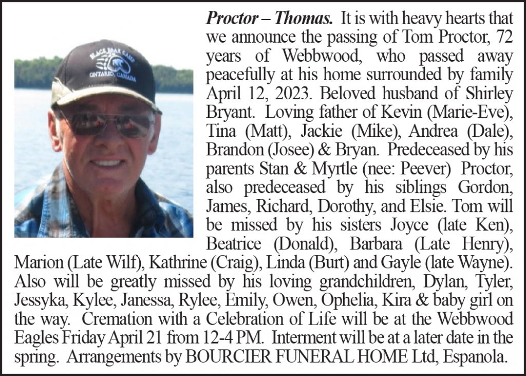 Obituary – Proctor, Thomas | Around and About