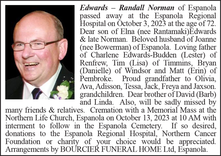 Obituary – Edwards, Randall Norman | Around and About