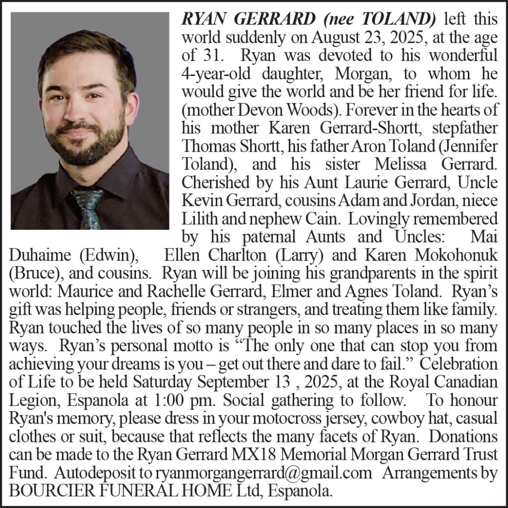 Obituary – Ryan Gerrard (nee Toland) | Around and About