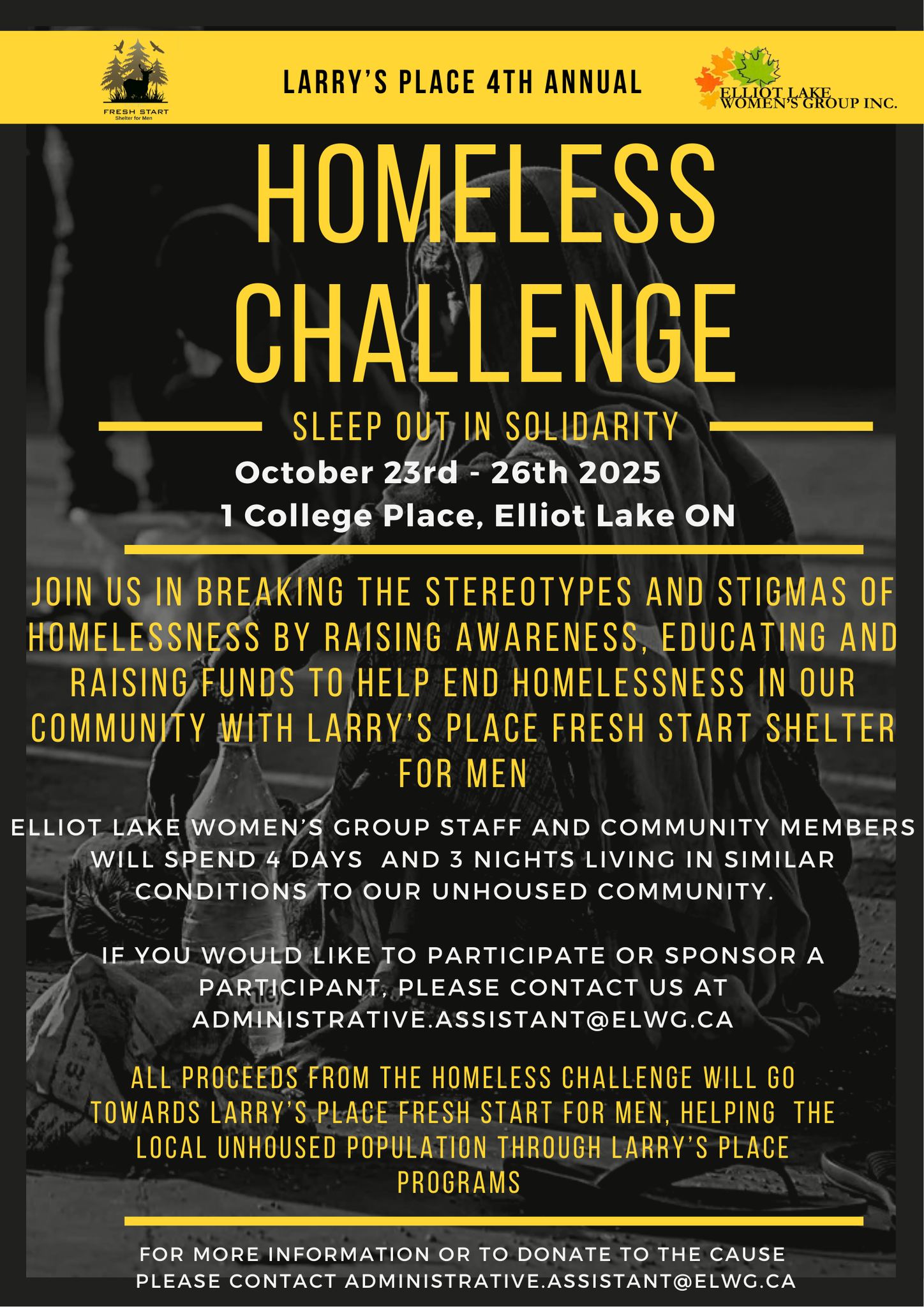 Elliot Lake’s Homelessness Challenge kicks off today | Around and About
