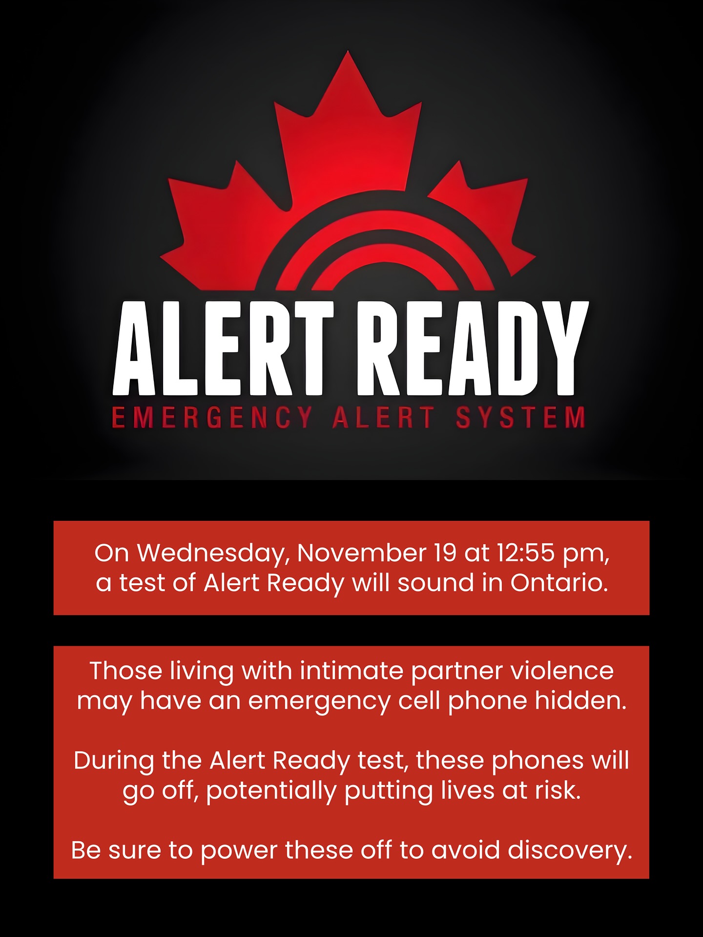ALERT FOR TODAY: UPCOMING TEST OF THE ALERT READY SYSTEM | Around and About
