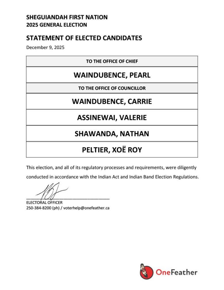 Sheguiandah First Nation elects new chief and council | Around and About